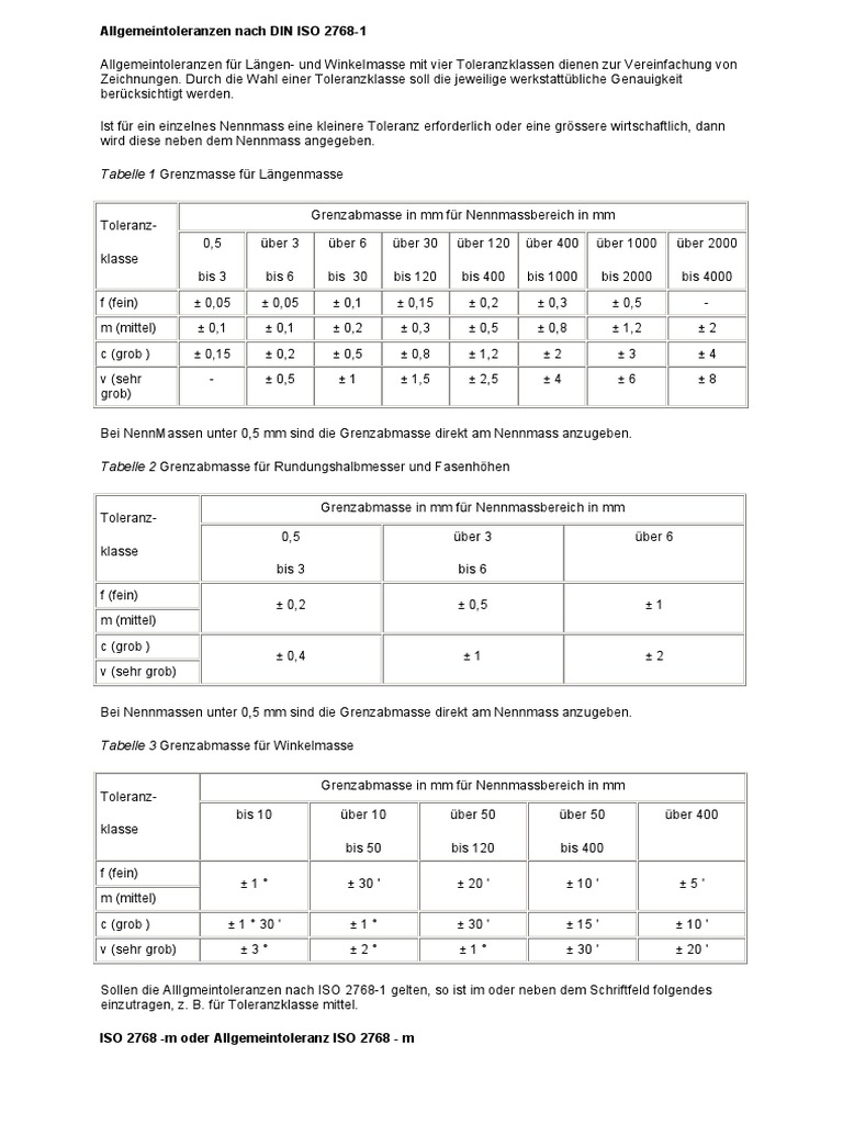 Din Iso 2768-1 de | PDF