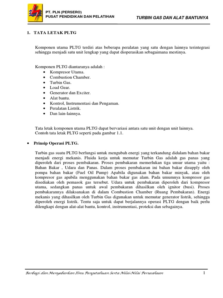 Komponen Utama PLTG dan Fungsinya | PDF | Komputer