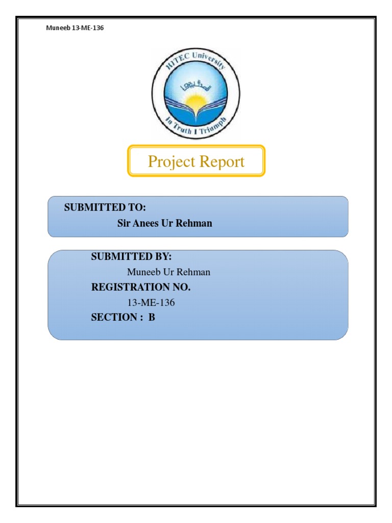 Project Report: Submitted To: Sir Anees Ur Rehman | PDF | Numerical ...