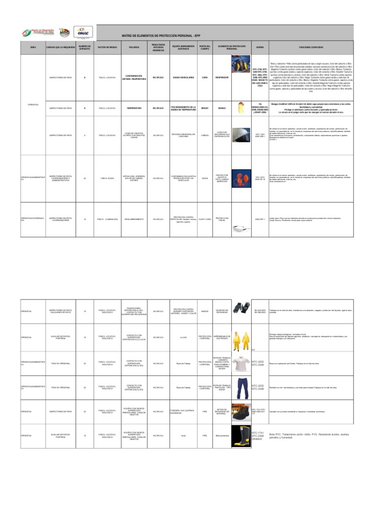 Matriz Epp 2017 | PDF | Color | Riesgo