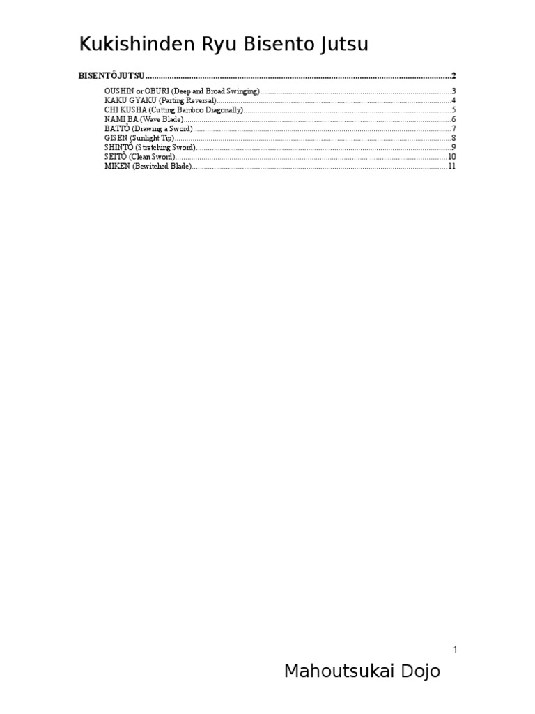 Bi Sentou Jutsu | PDF | Sword | Combat Sports