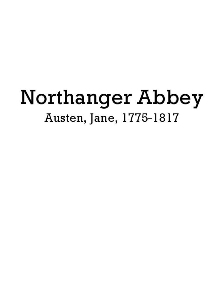 Jane Austen - Northanger Abbey (1803) (For Ereader) | Download Free PDF ...