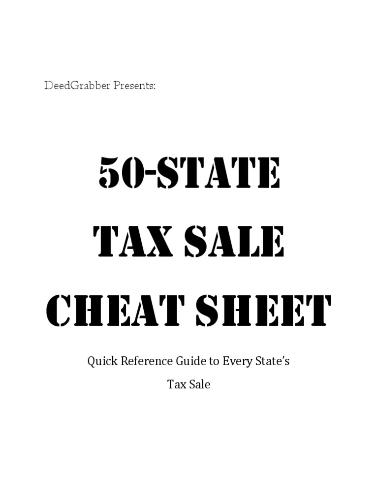 50-State Tax Sale Cheat Sheet: Deedgrabber Presents | PDF | Tax Lien ...
