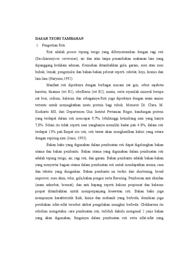 Dasar Teori Roti | PDF | Kesehatan Holistik
