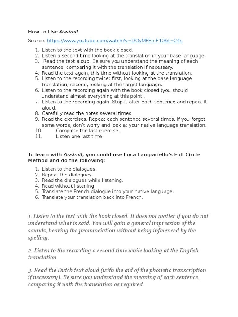 How To Use Assimil | PDF | Translations | English Language
