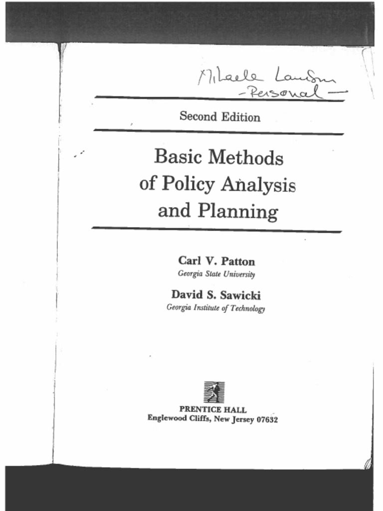 Basic Methods of Policy Analysis and Planning - Carl v. Patton | PDF ...