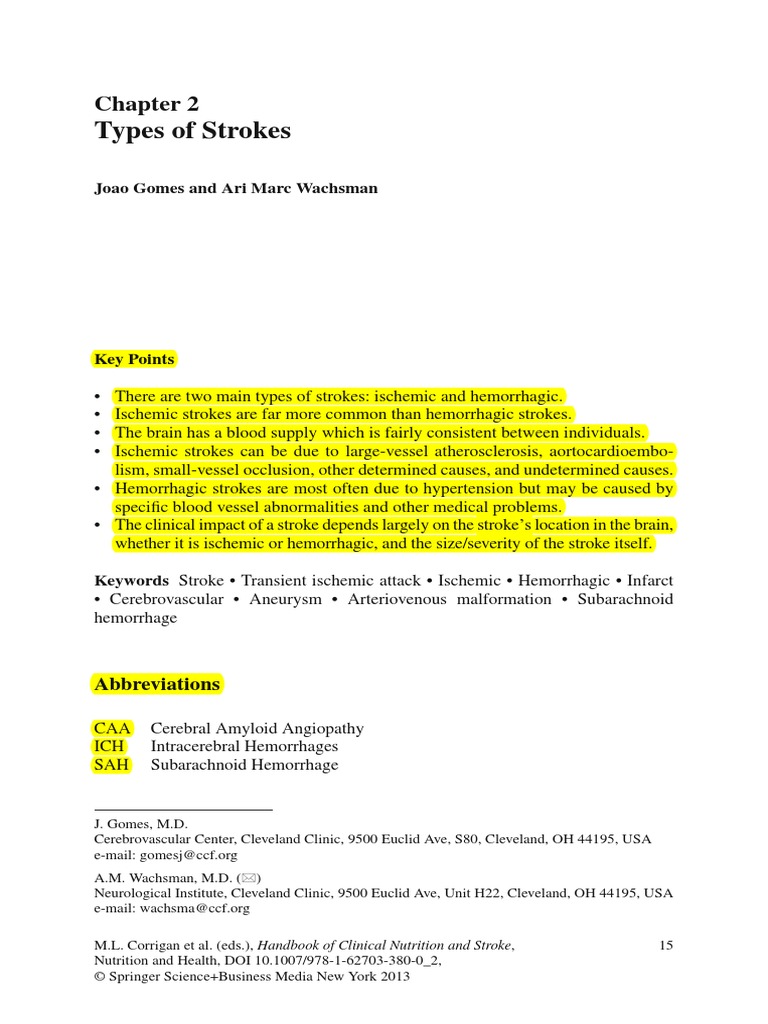 Types of Strokes - Joao Gomes and Ari Marc Wachsman | PDF | Stroke ...