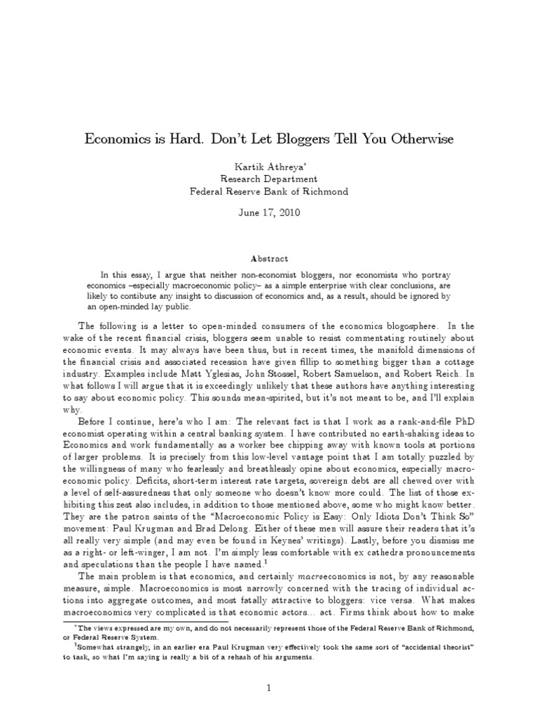 Economics Is Hard | Download Free PDF | Deficit Spending | Economics