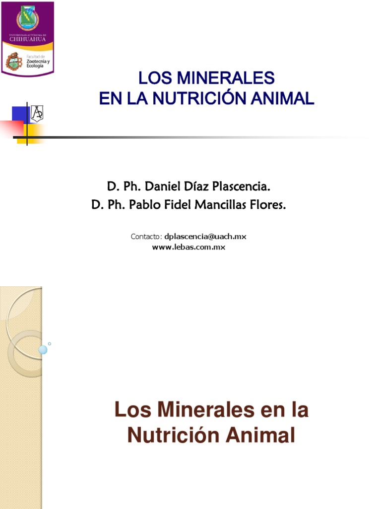 Los Minerales en La Nutricion Animal | PDF | Calcio | Sodio