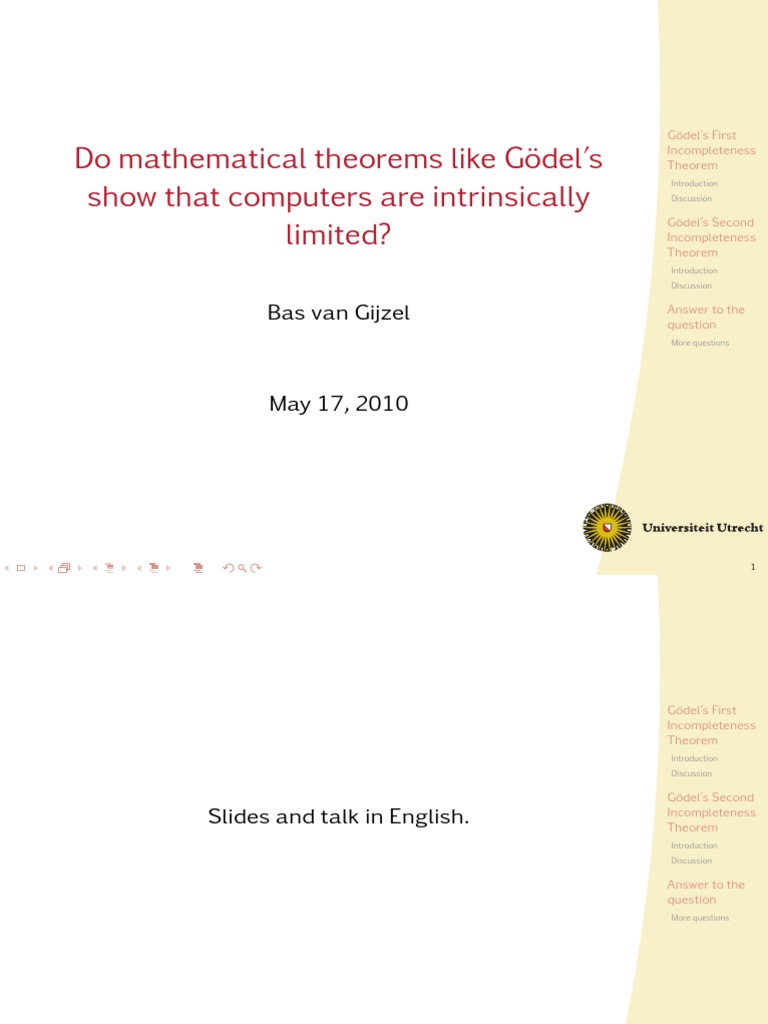 Slides Gödels Incompleteness Theorems | PDF | Theorem | Axiom
