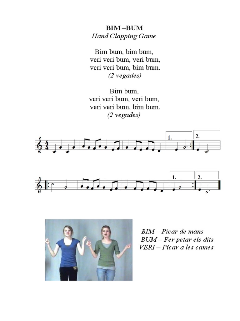 BIM-BUM Hand Clapping Game | PDF