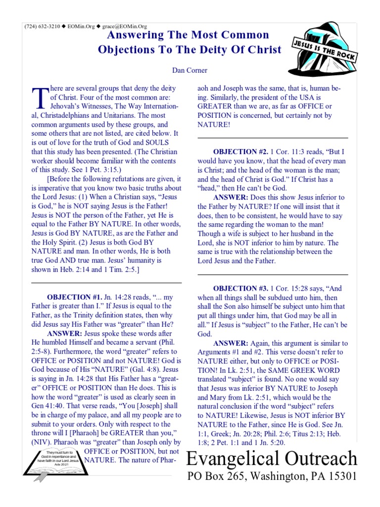 Deity of Christ PDF | PDF | Trinity | God