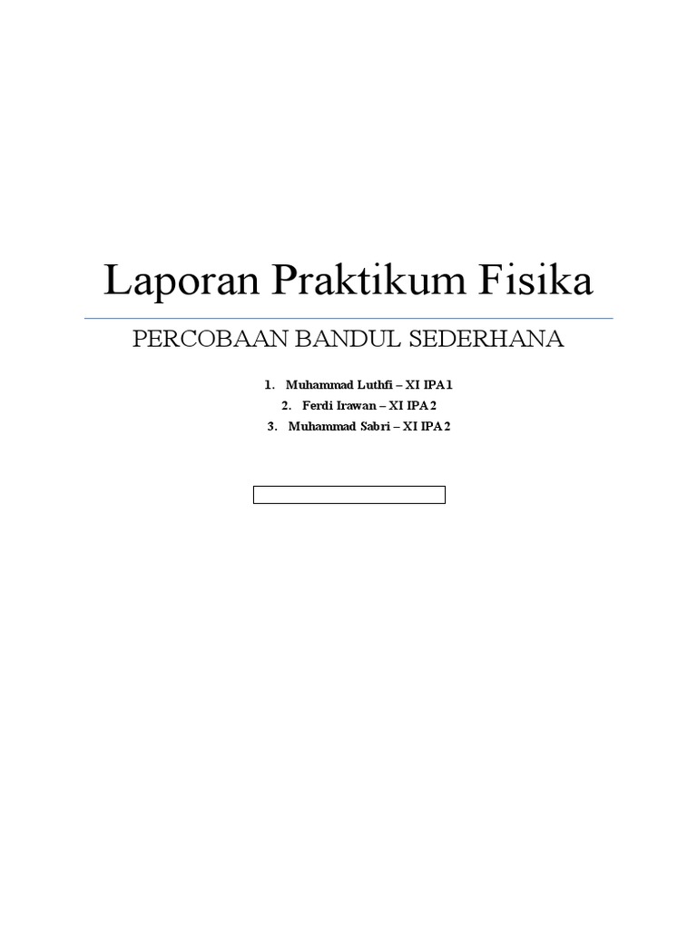 Laporan Praktikum Fisika Pendulum Sederhana | PDF