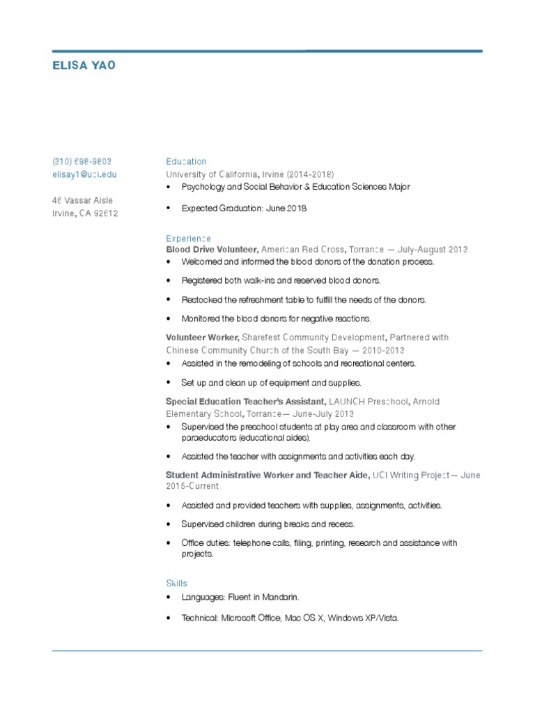 Resume Uci Updated | PDF