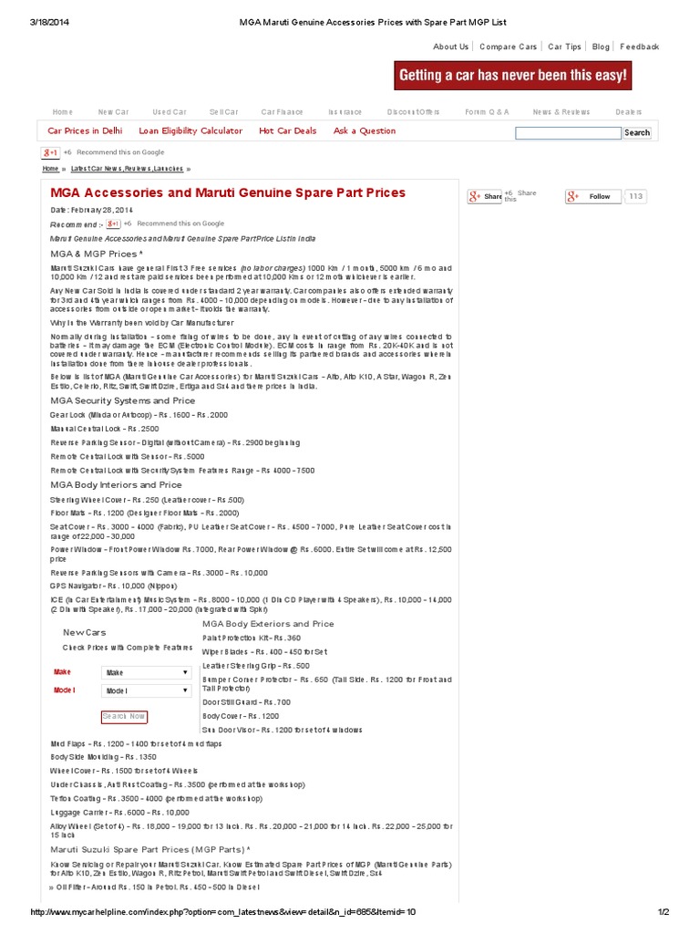 MGA Prices PDF | PDF | Car | Front Wheel Drive Vehicles