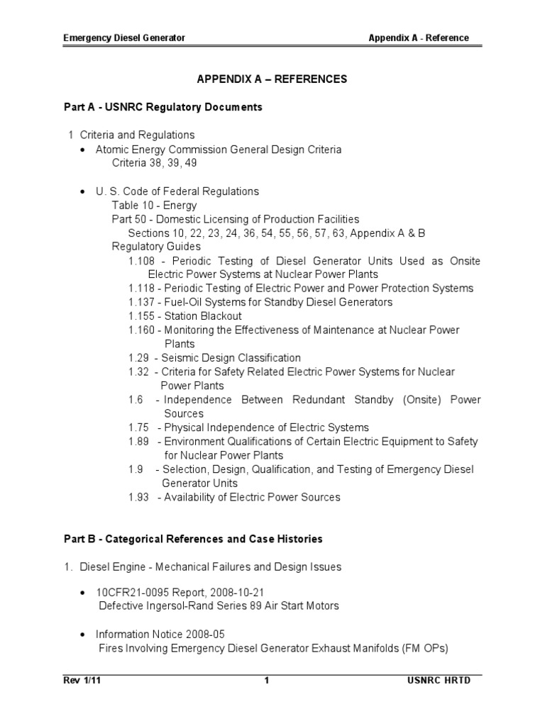 Appendix A - References Part A - USNRC Regulatory Documents | PDF ...