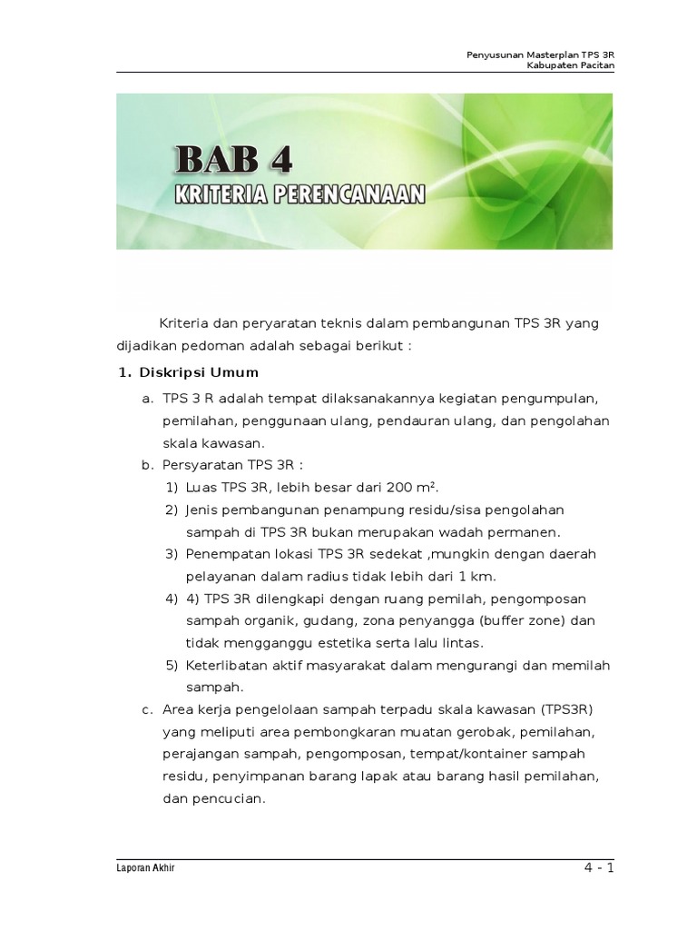 Masterplan TPS 3R Kabupaten Pacitan | PDF