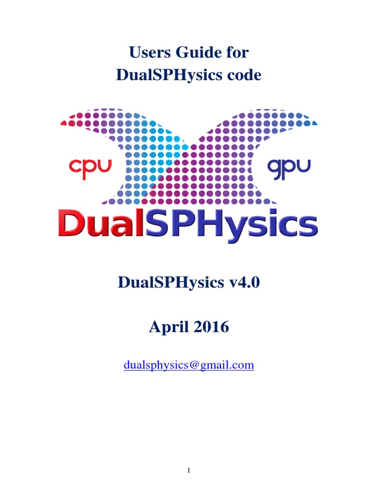 DualSPHysics v4.0 GUIDE | PDF | Diffusion | Fluid Dynamics
