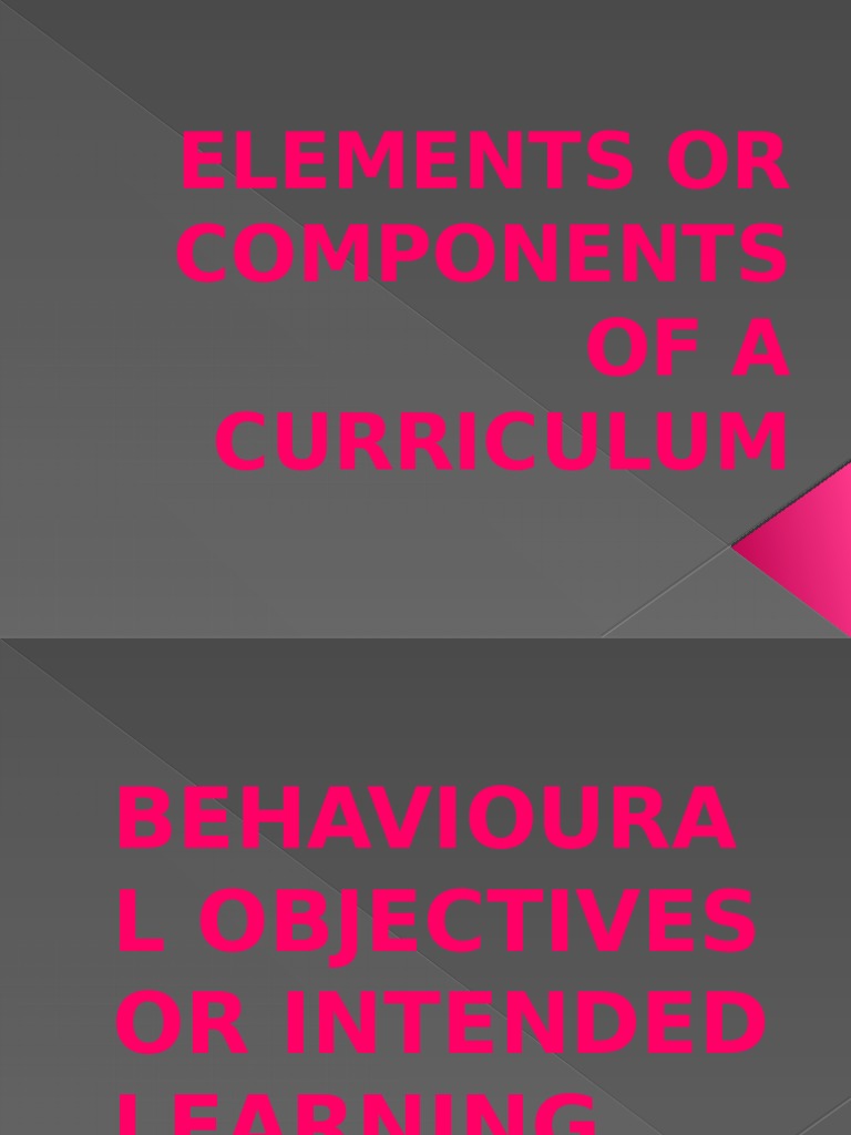 Key Components of Curriculum Design | PDF | Educational Assessment ...