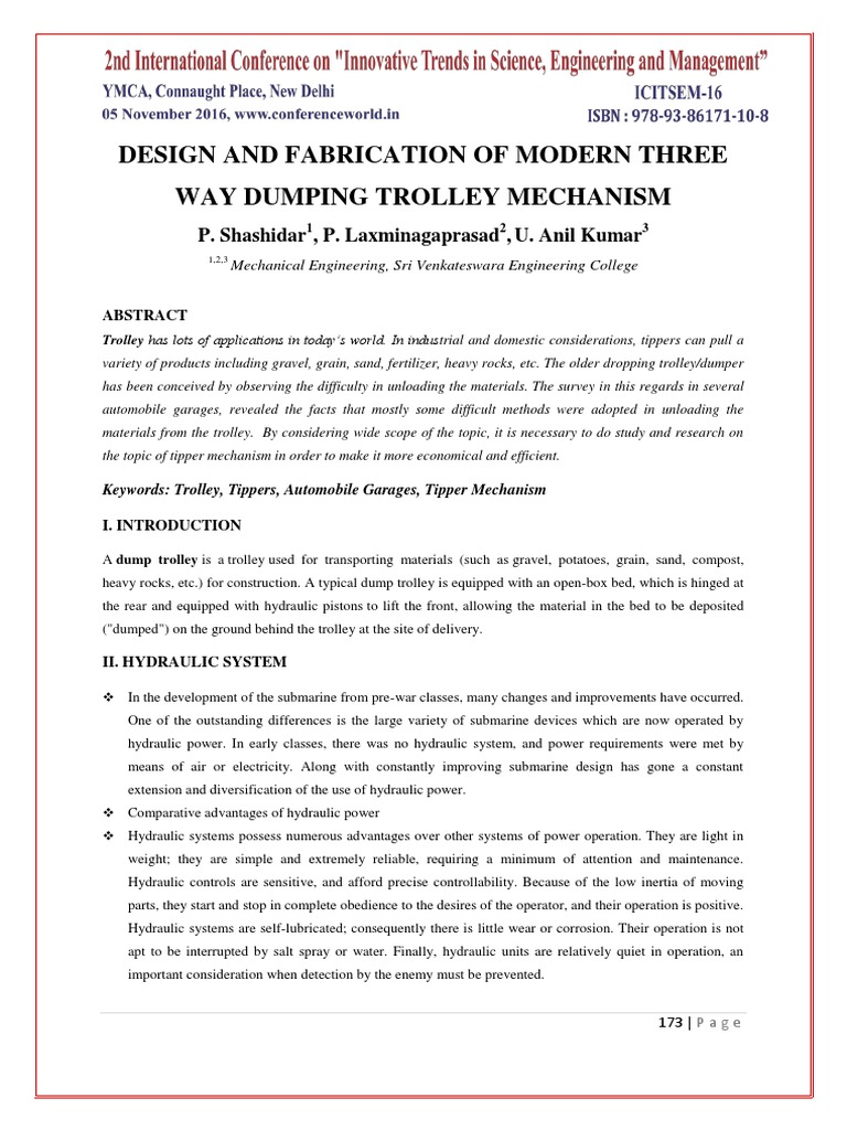 Design and Fabrication of Modern Three Way Dumping Trolley Mechanism ...