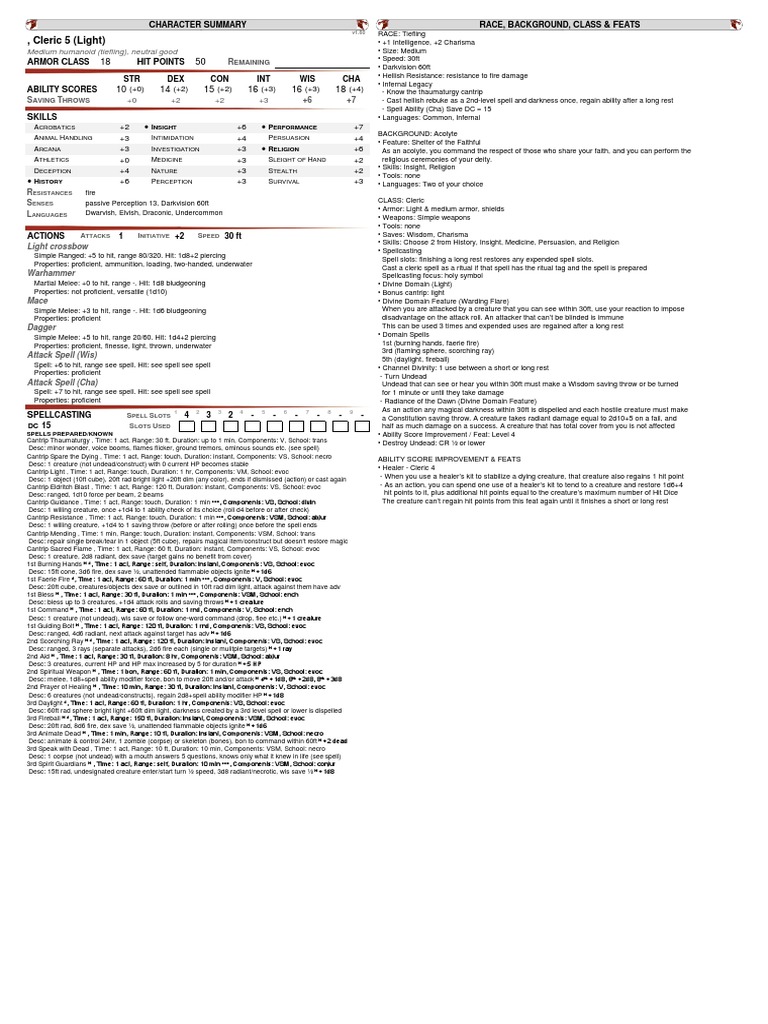 ForgedAnvil D&D 5E Character Generator v1.60 | PDF | Dungeons & Dragons ...