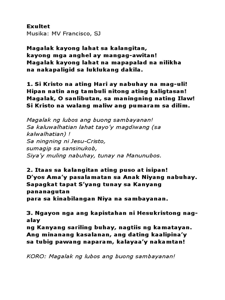 Exultet - Lyrics | PDF