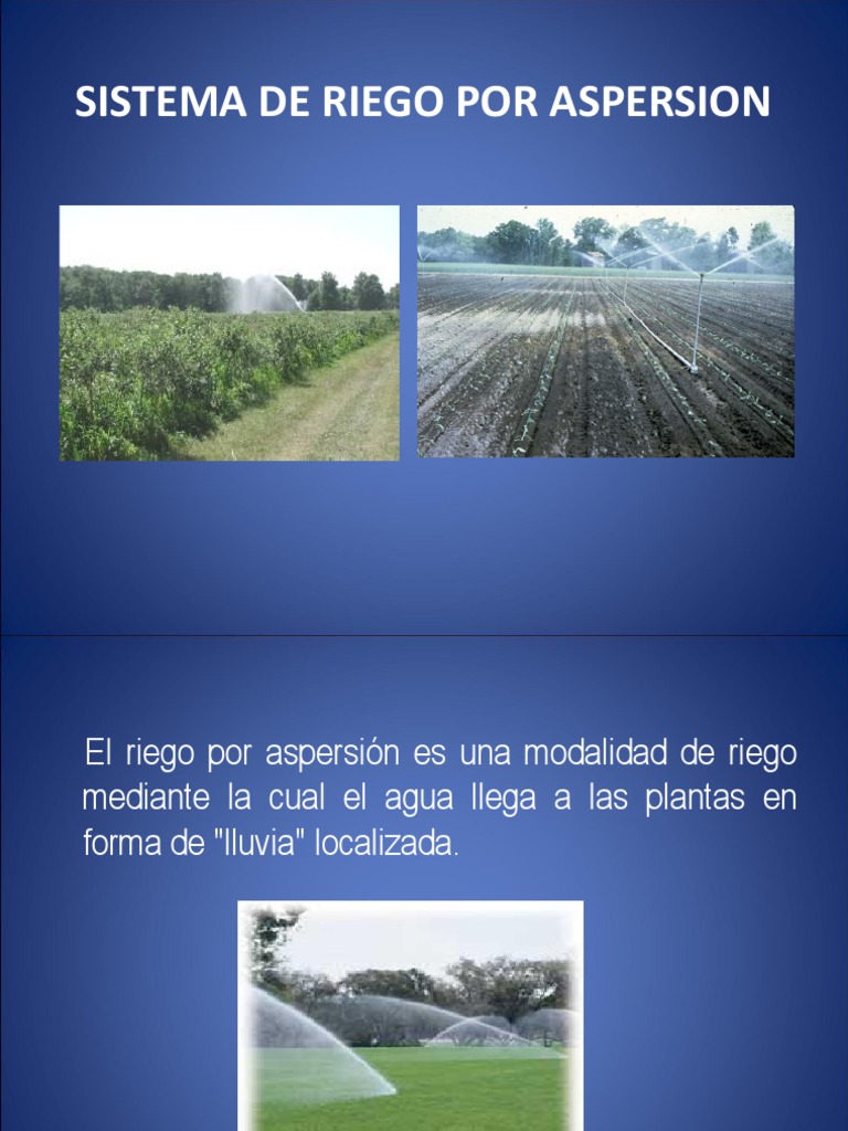 Sistema de Riego Por Aspersion - PPT Listo | PDF | Riego | Agua