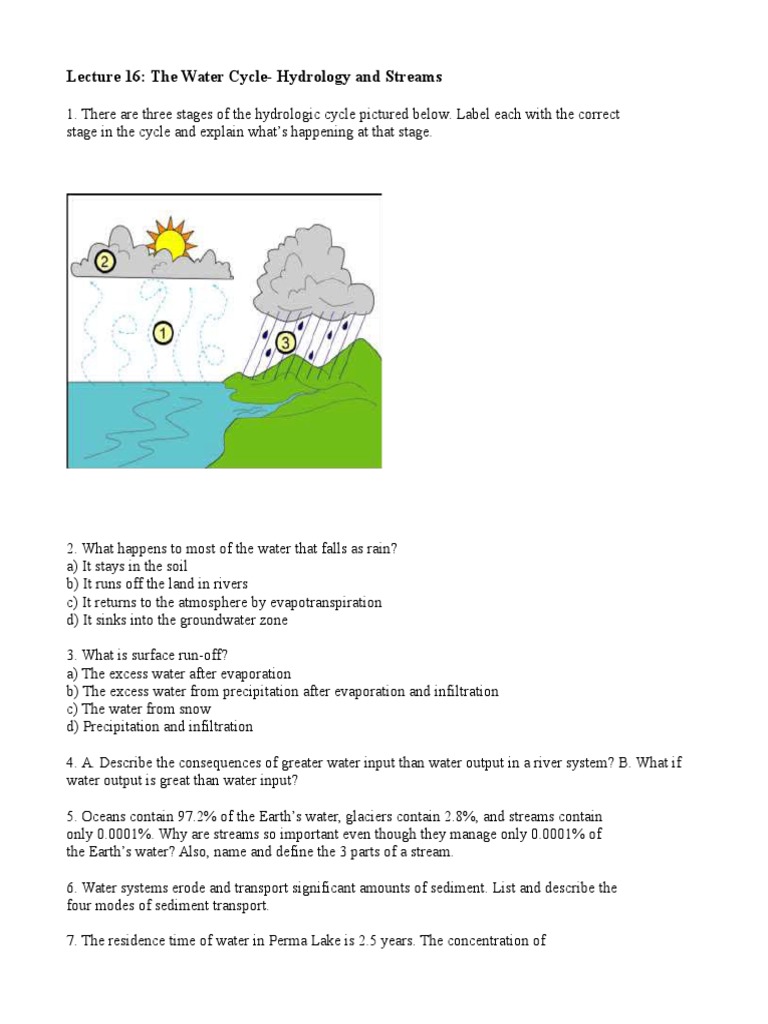 Understanding the Water Cycle and Streams | PDF