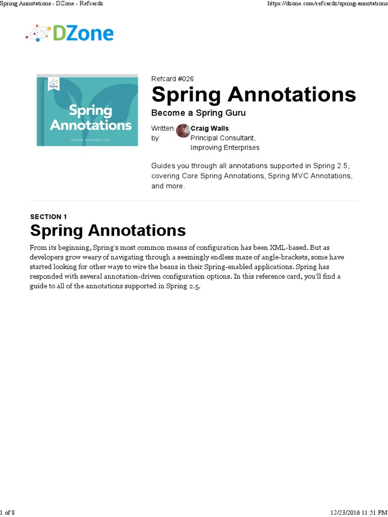 Spring Annotations: Become A Spring Guru | PDF | Representational State ...