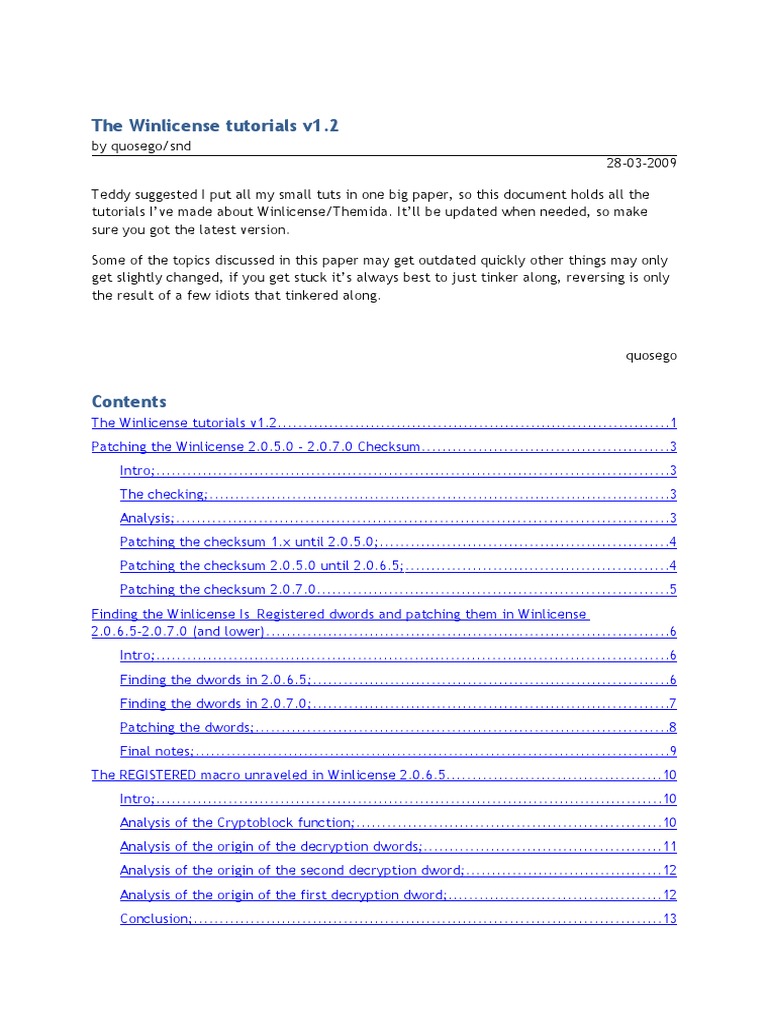 The - Winlicense.tutorials.v1.2 SND | PDF | Cryptography | Instruction Set