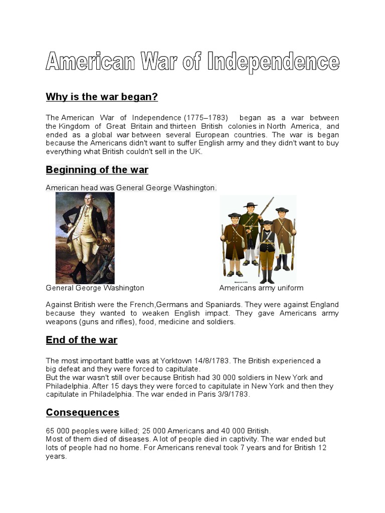 The Causes and Consequences of the American War of Independence from ...