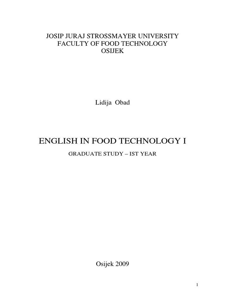 English in Food Technology | PDF | Foods | Packaging And Labeling