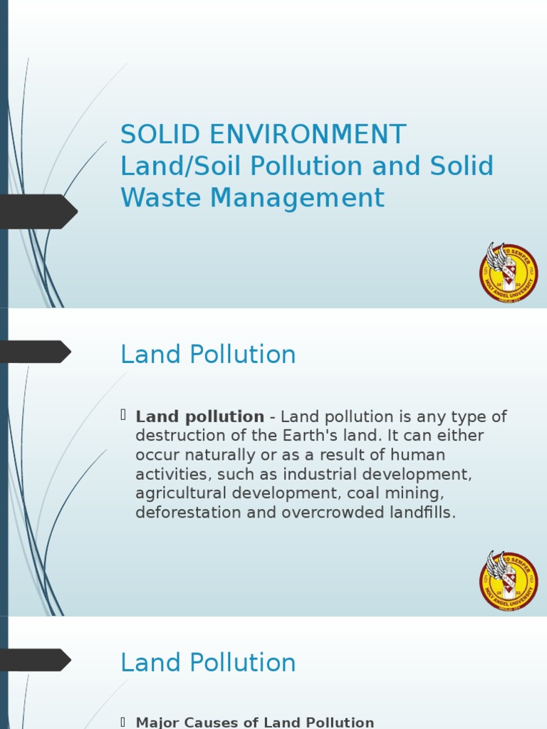 Solid Environment Land/Soil Pollution and Solid Waste Management | PDF ...