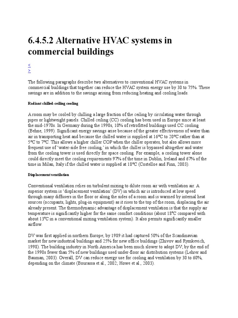 Alternative HVAC Systems | PDF