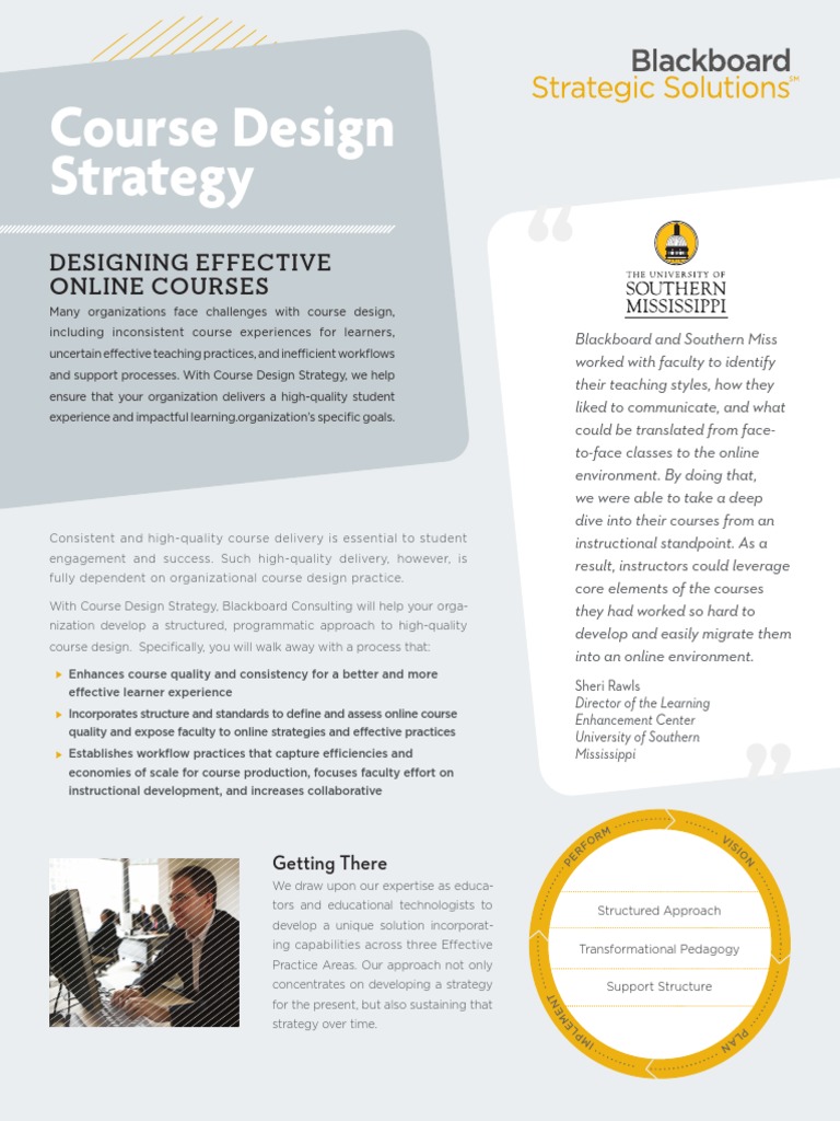 Course Design Strategy | PDF | Educational Technology | Strategic ...