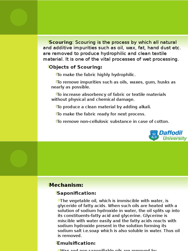 Scouring: Scouring Is The Process by Which All Natural | PDF | Sodium ...