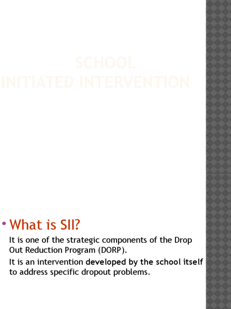 School Initiated Intervention | PDF | Intervention (Counseling ...
