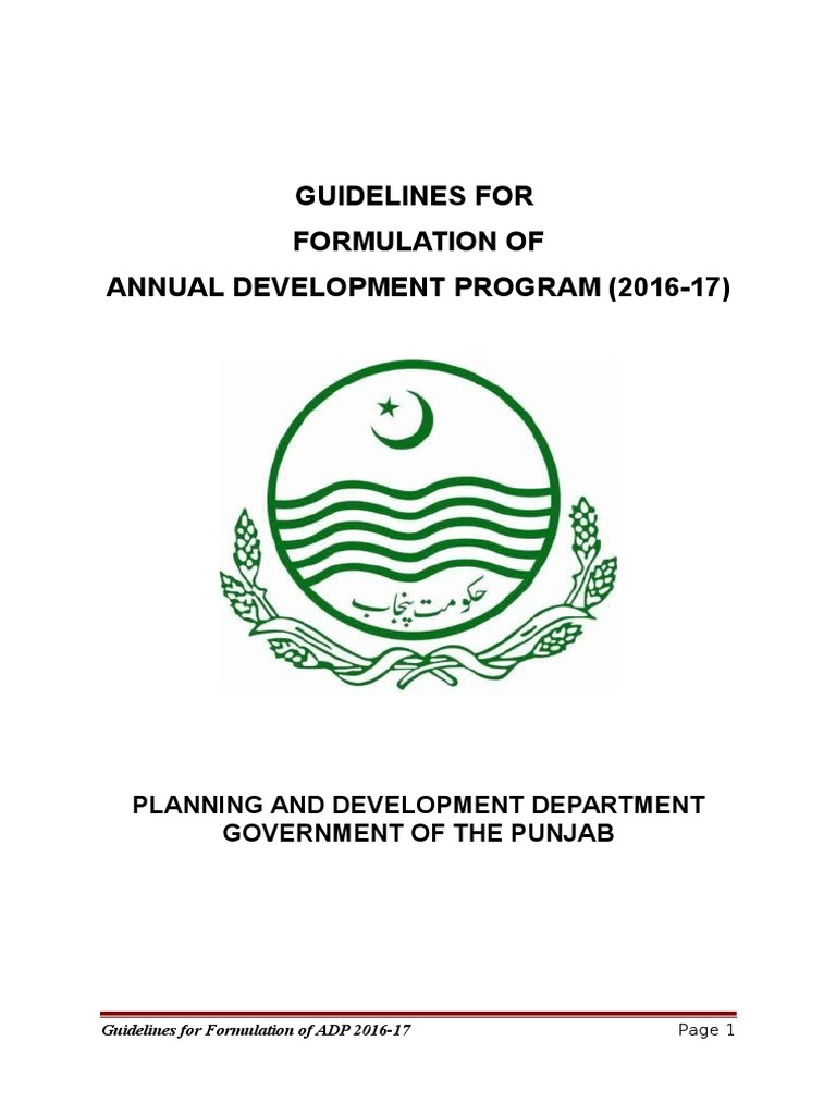 Guidelines For Formulation of Annual Development Program (2016-17 ...