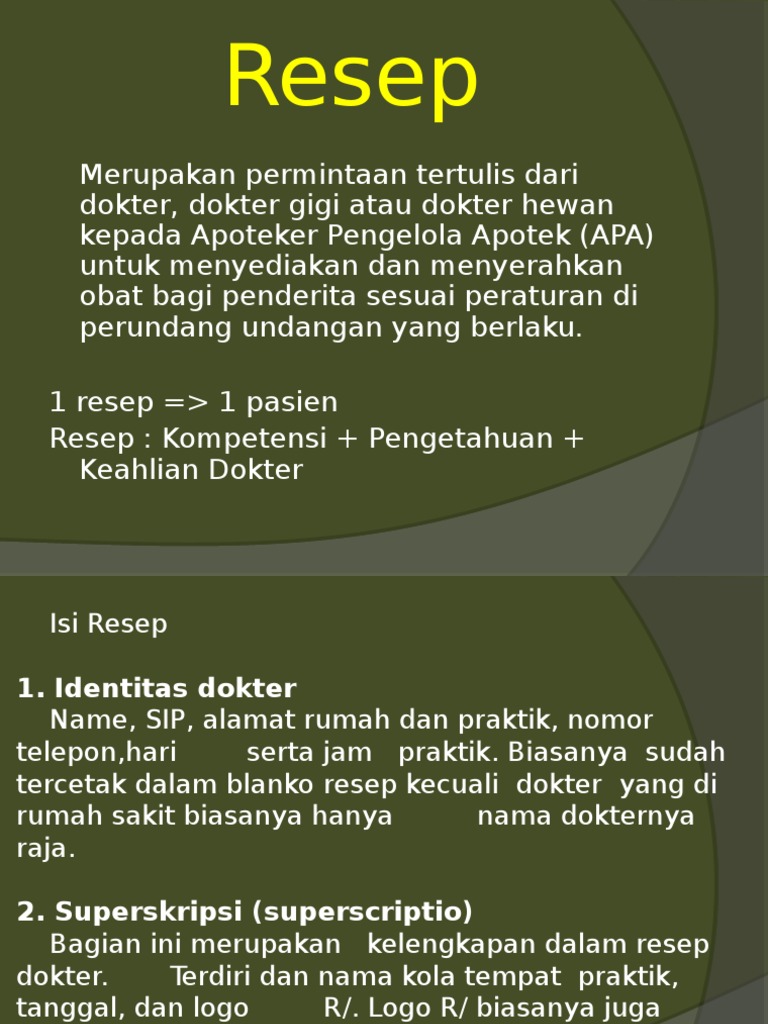 Penulisan Resep | PDF