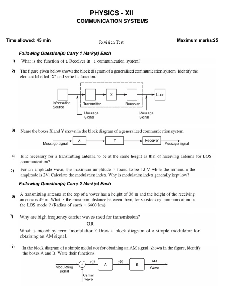 Physics - Xii: Communication Systems | PDF | Teaching Methods ...