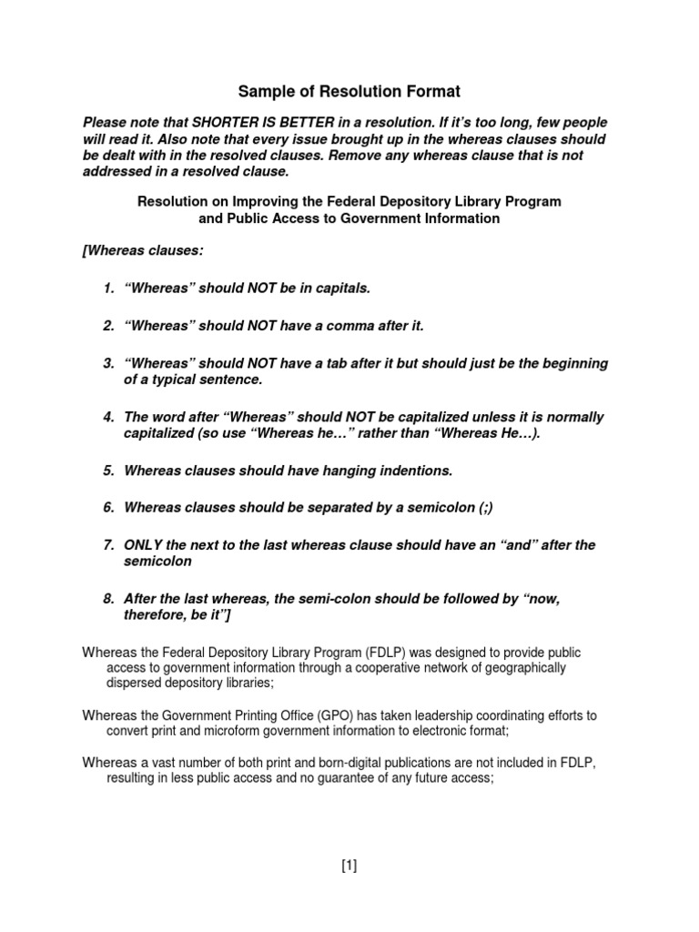 Sample of Resolution Format - 5!16!13 | PDF | Government | Library And ...
