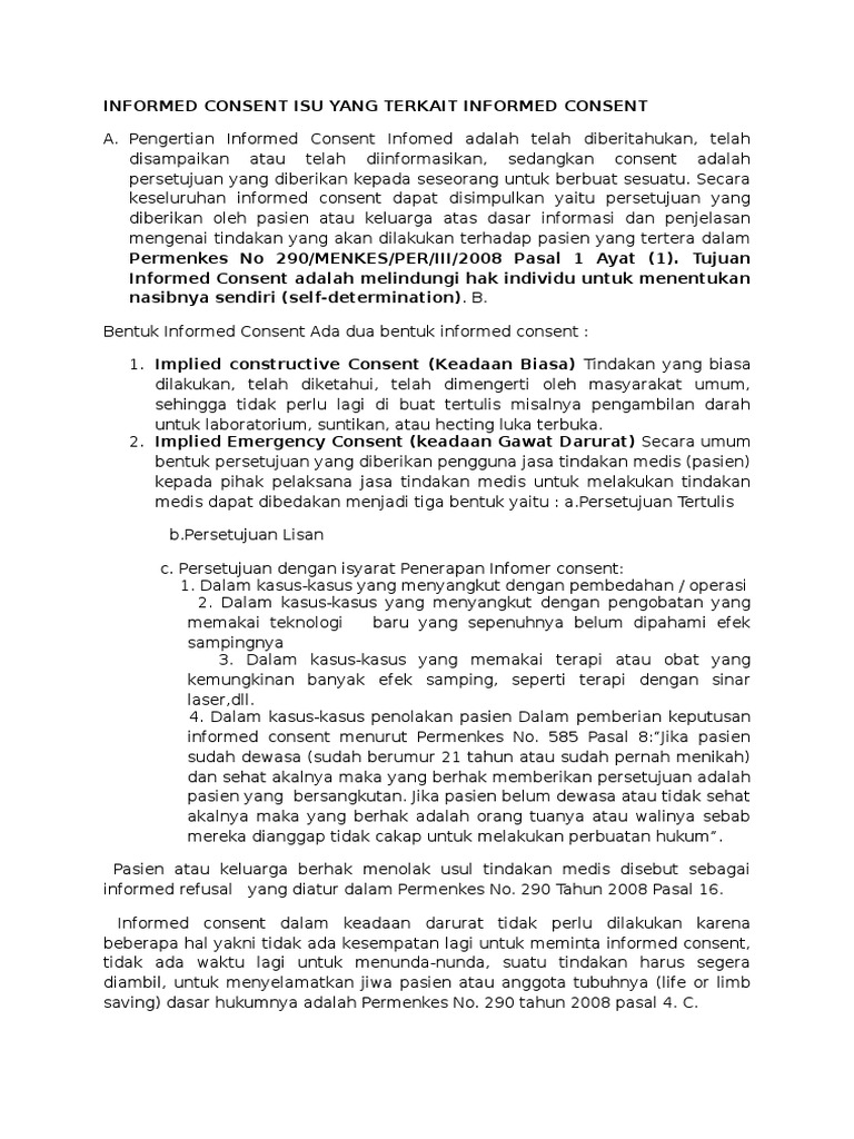 Panduan Lengkap Informed Consent | PDF | Pengembangan Diri