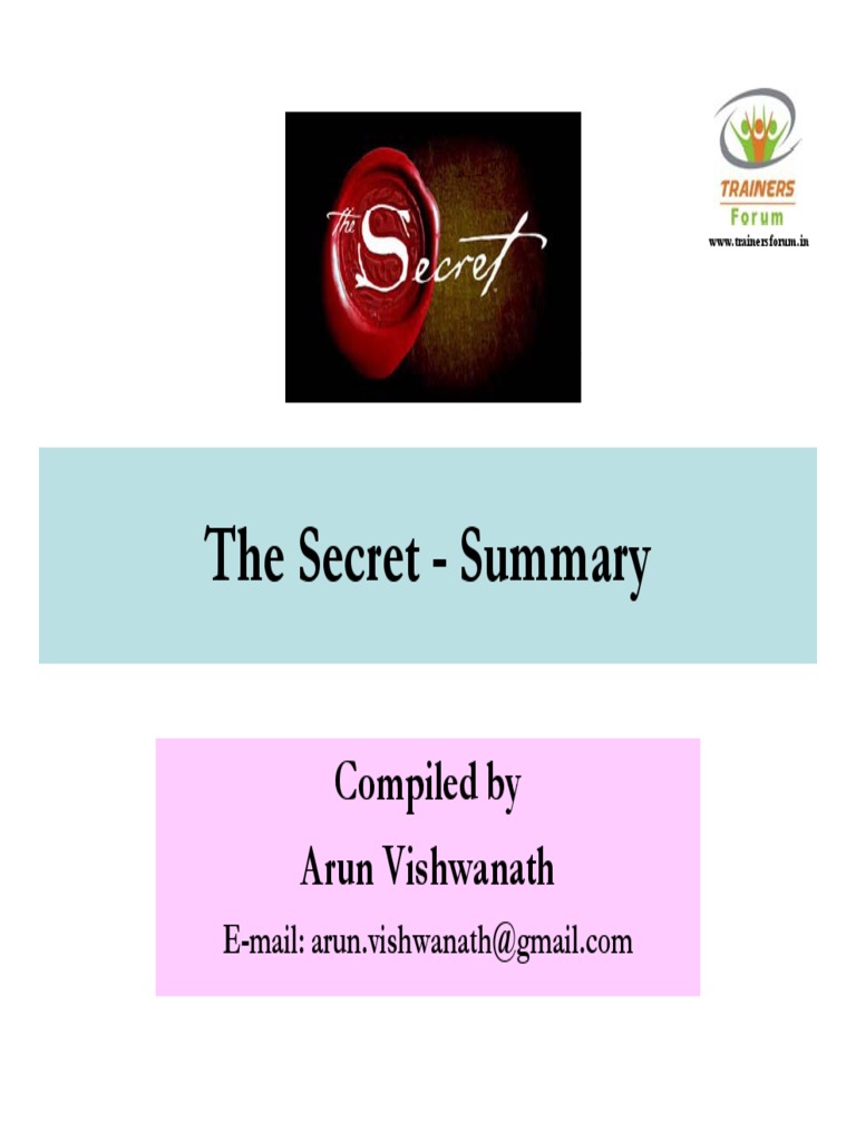 The Secret PDF | PDF | Law Of Attraction (New Thought) | Thought