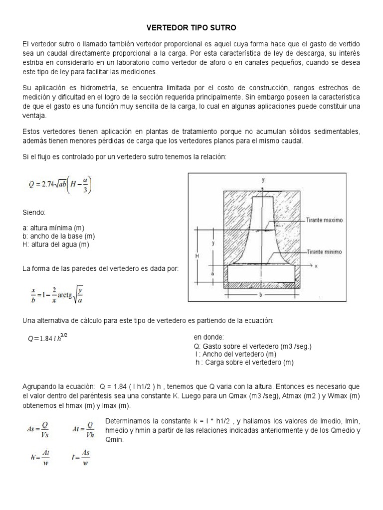 Vertedor Tipo Sutro