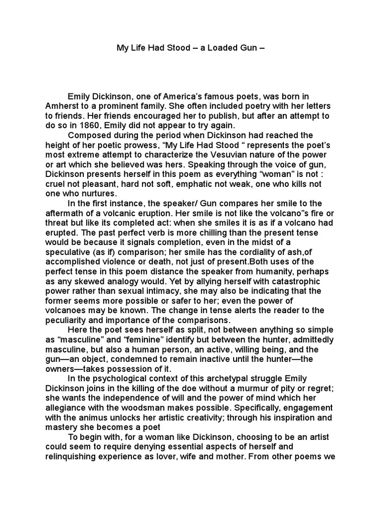 My Life Had Stood | PDF | Emily Dickinson | Volcano