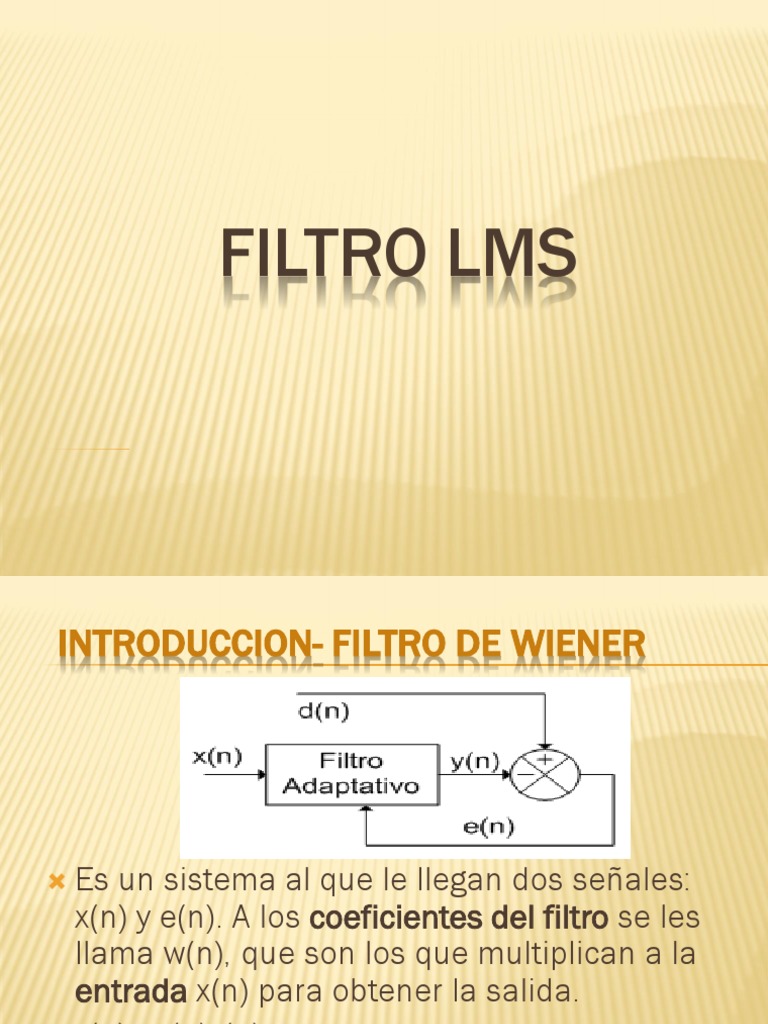 Filtro LMS | PDF | Valores propios y vectores propios | Ecuaciones