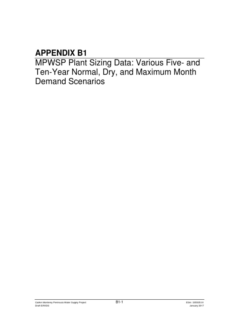 Calam MPWSP Appendix b1 | PDF