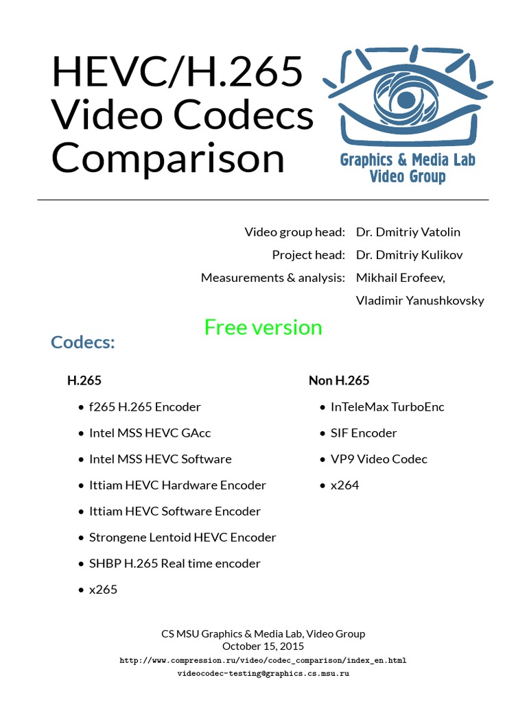 HEVC Comparison | PDF | Computer File Formats | Film And Video Technology