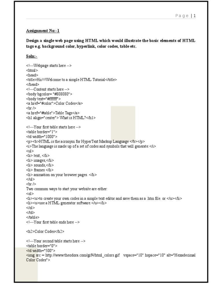 Internet Technology Lab Manual (CS 795A) | PDF | Html | Web Page