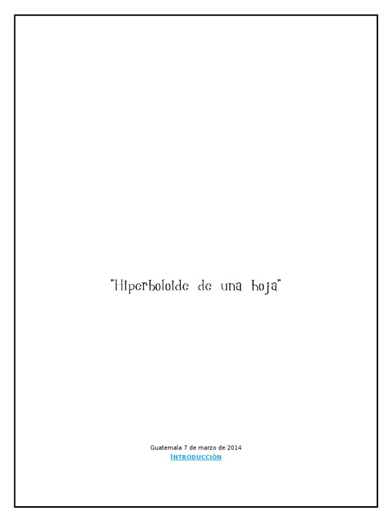 Estudio geométrico y estructural del hiperboloide de una hoja | PDF ...